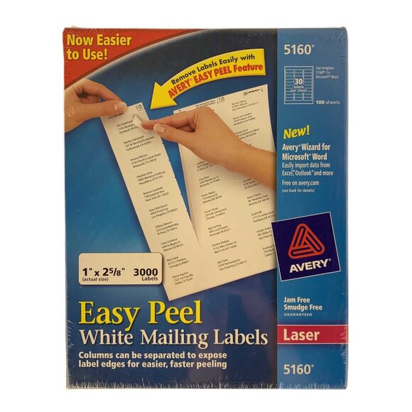 Avery | Office | 300 Avery Mailing Labels Laser Easy Peel White Jam ...